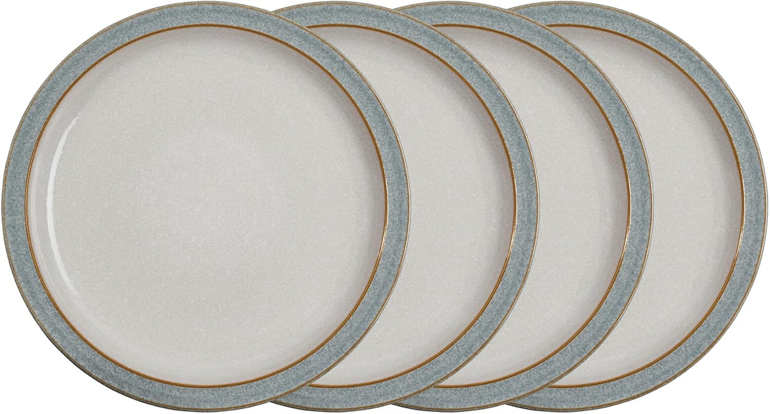 Denby - Elements Light Grey Dinner Plates Set of 4 - Dishwasher ...