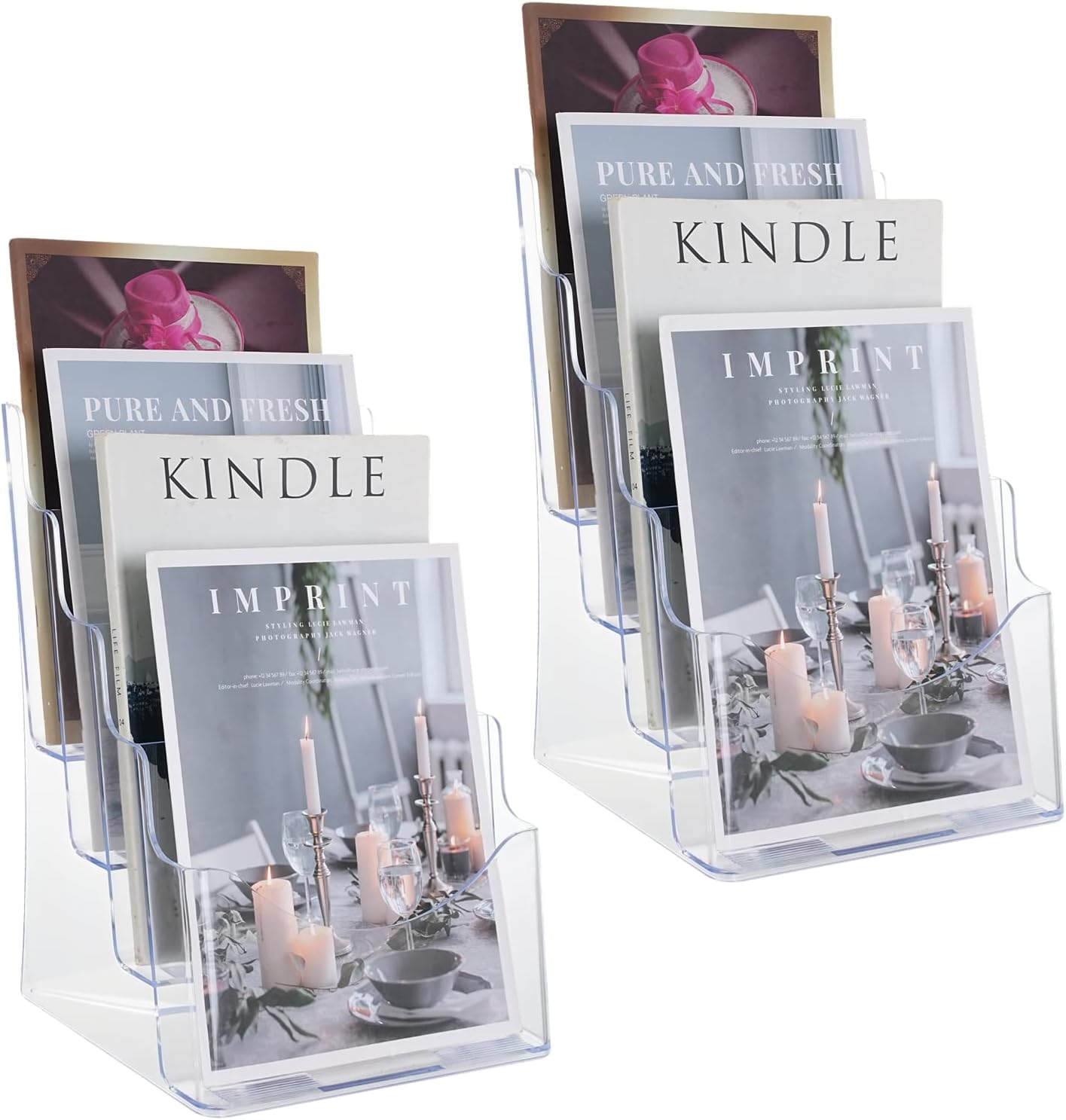 Amazon.com: Outgeek 2Pack Large Acrylic Brochure Holders A4 Size, 4 ...