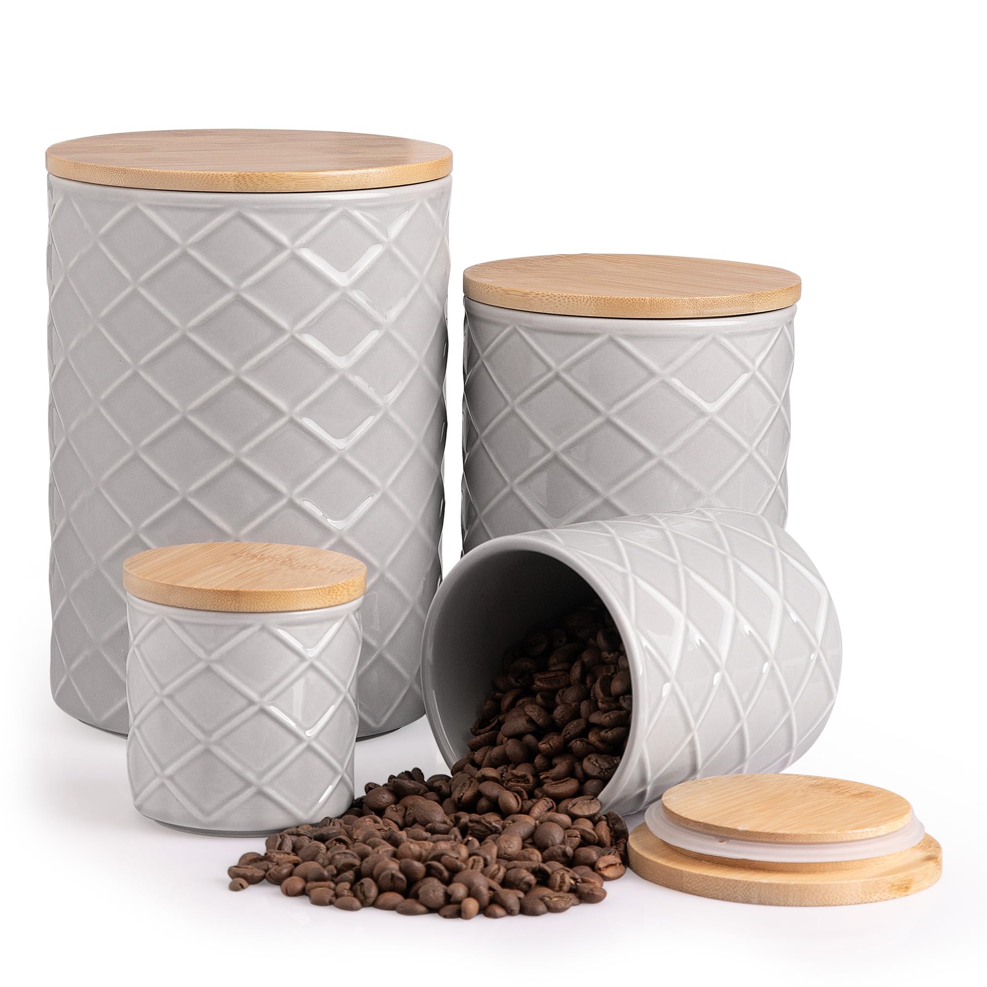 Amazon.com: Sweejar Ceramic Canisters Sets for Kitchen Countertop ...