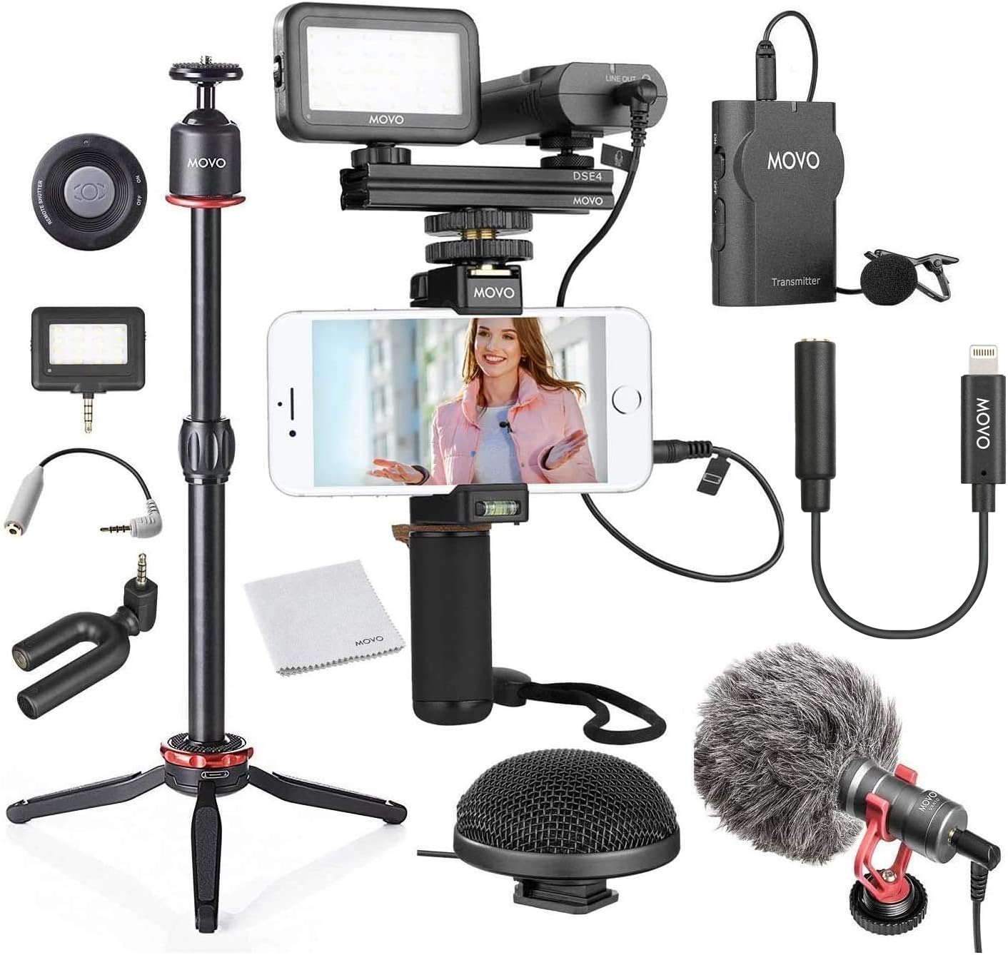 Amazon.com : Movo Huge iPhone Vlogging Kit V8 with iPhone Lightning ...