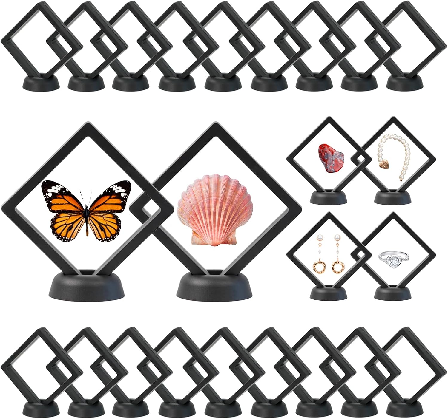 Amazon.com: Msoesticc.dl 24Pcs 3D Floating Display Case, Transparent PE ...