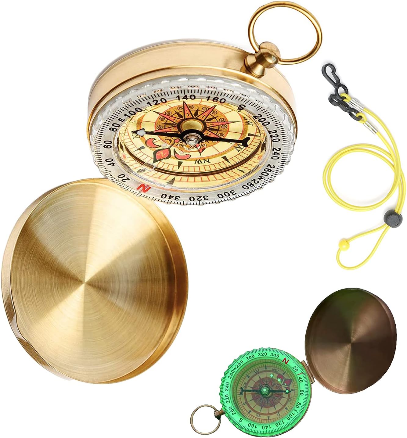 Amazon.com : Camping Survival Military Compass Pocket Watch Retro Flip ...