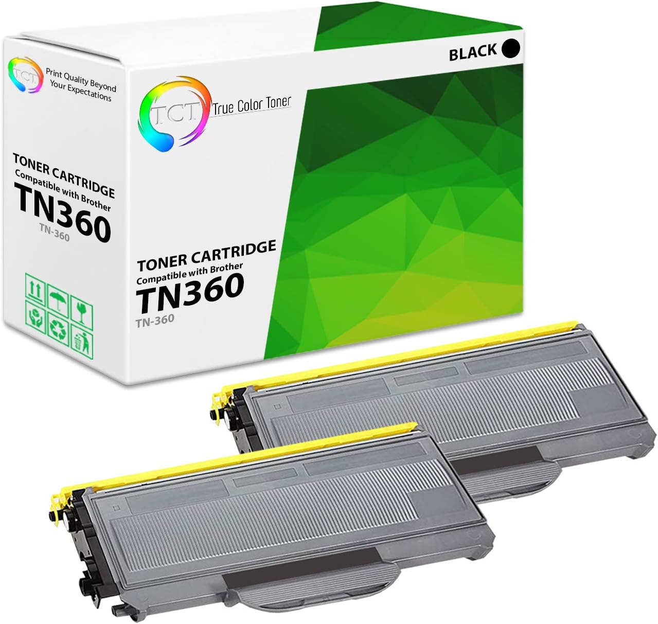Amazon.com: TCT TN360 Toner Cartridge 2 Pack - Premium Compatible Replacement for Brother TN-360 ...