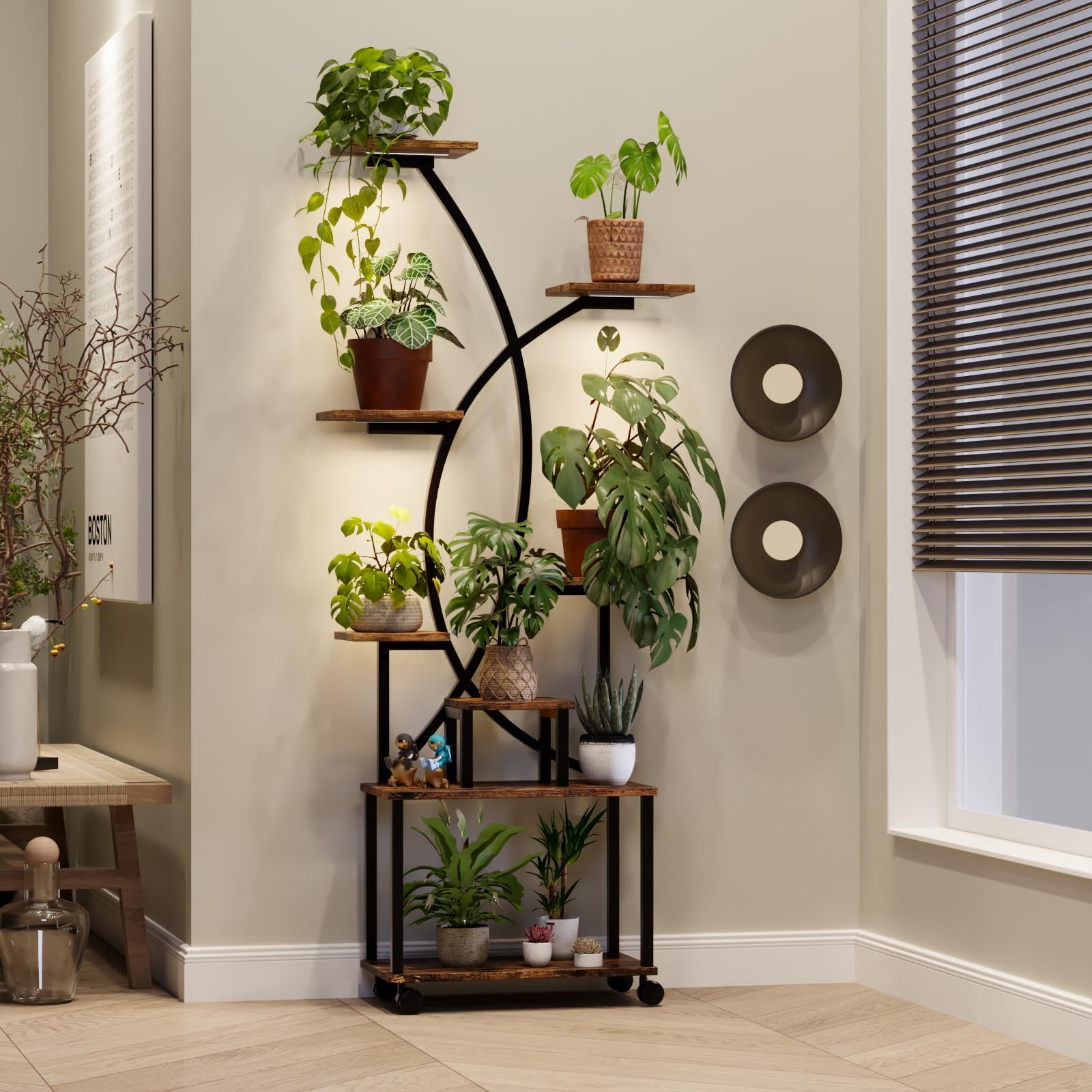 Amazon.com: Generic 8-Tier Indoor Plant Stand with Grow Lights - 62 ...