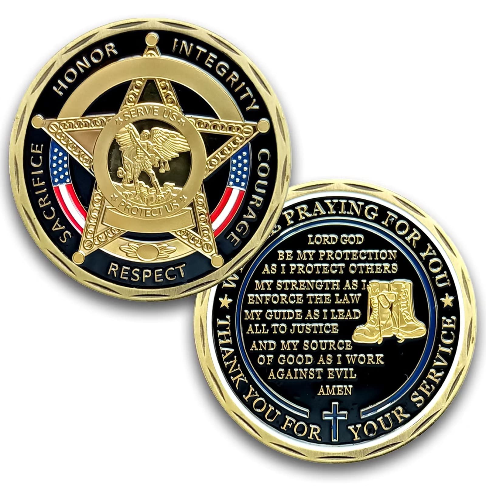 Amazon.com: Saint Michael Police Prayer Law Enforcement Challenge Coin ...