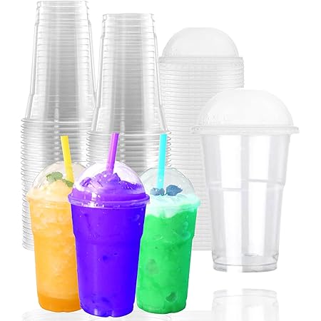 Coregadgets Strong Smoothie Plastic Cups - 50 Pcs Of 12 oz Disposable ...
