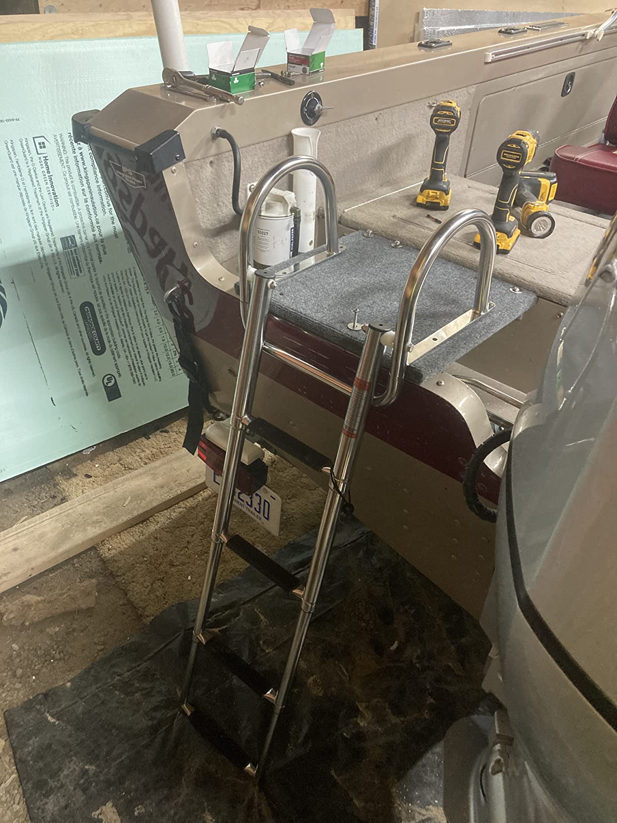 $15/mo - Finance Marinebaby 4 Steps Pontoon Boat Ladder, Stainless ...