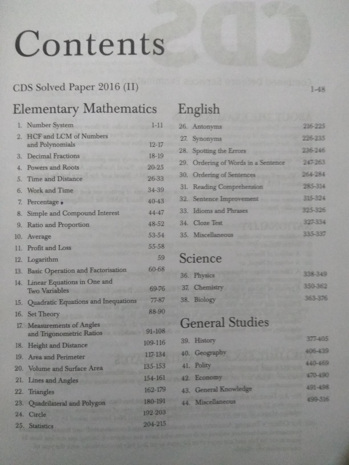 Chapterwise Section wise Solved Papers CDS Combined Defence Services ...