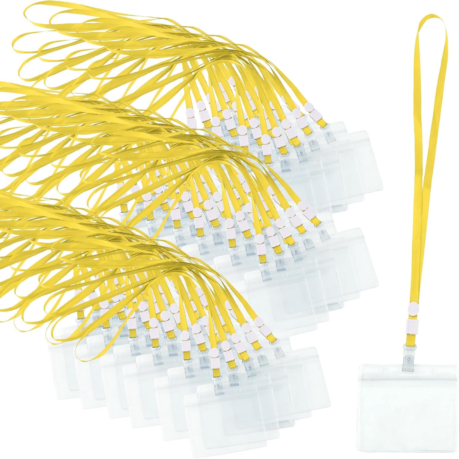 Amazon | Webirth 名札ホルダー 【便利な収納袋つき！】交換用名札予備パーツ付属 名札ケース 首下げ 図面ファイル (黄色 100枚) | 名札・ホルダー | 文房具・オフィス用品
