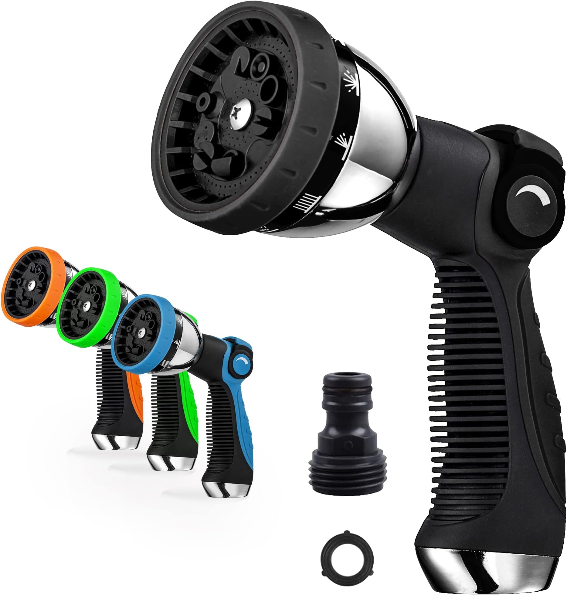 Amazon.com: Garden Hose Nozzle Sprayer Heavy Duty, Hose Nozzle with 10 ...