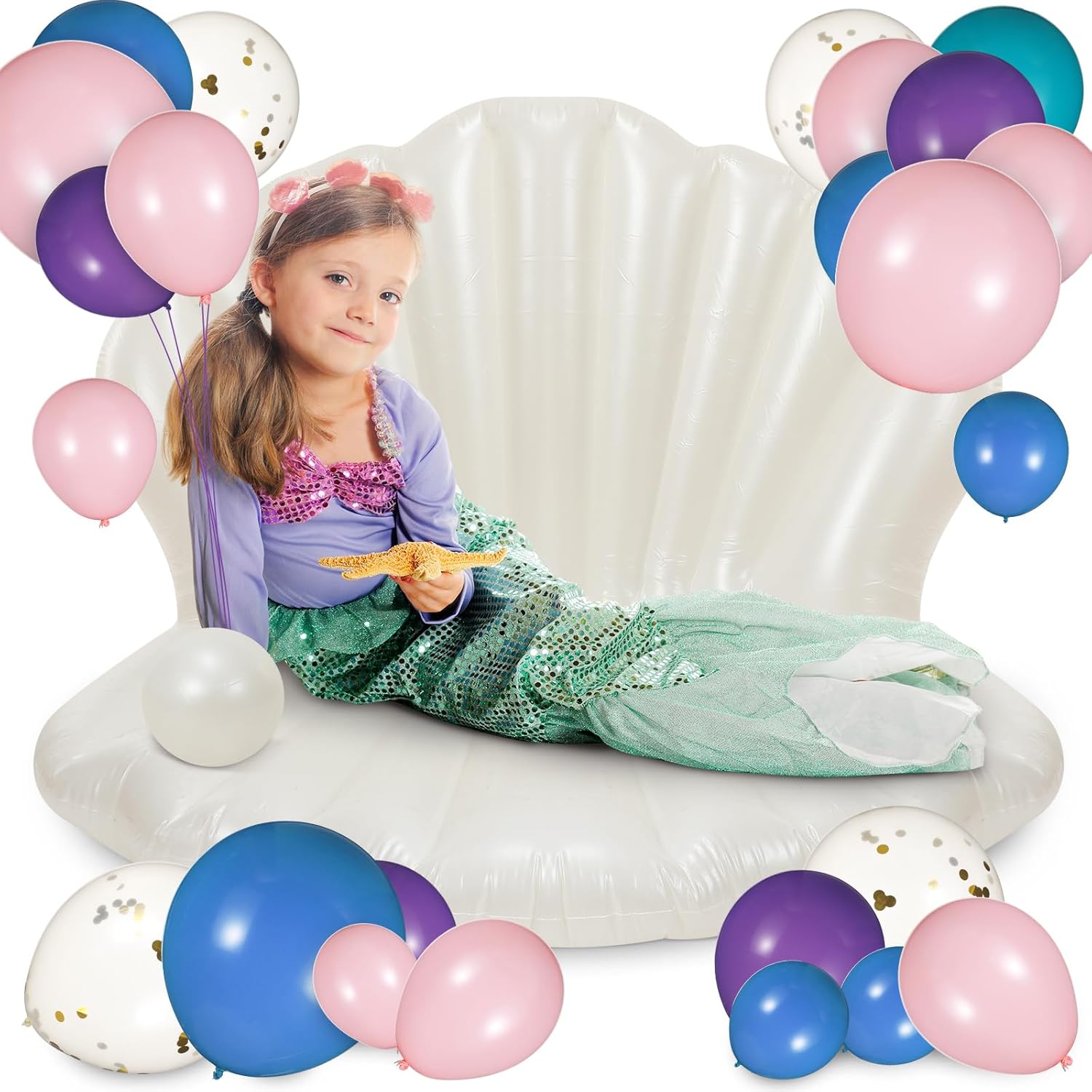 Amazon.com: Syhood 50 Pcs Mermaid Party Decorations, Include 1 ...