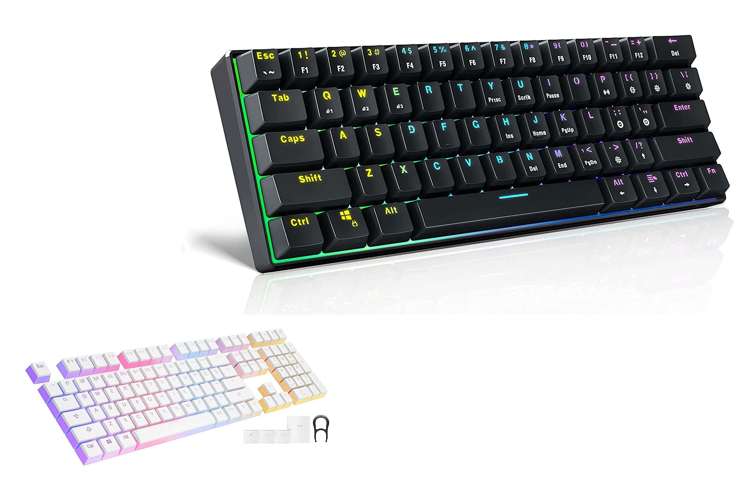 Huiccn Optical Switch Bluetooth Mechanical Keyboard And 112 Keys White ...