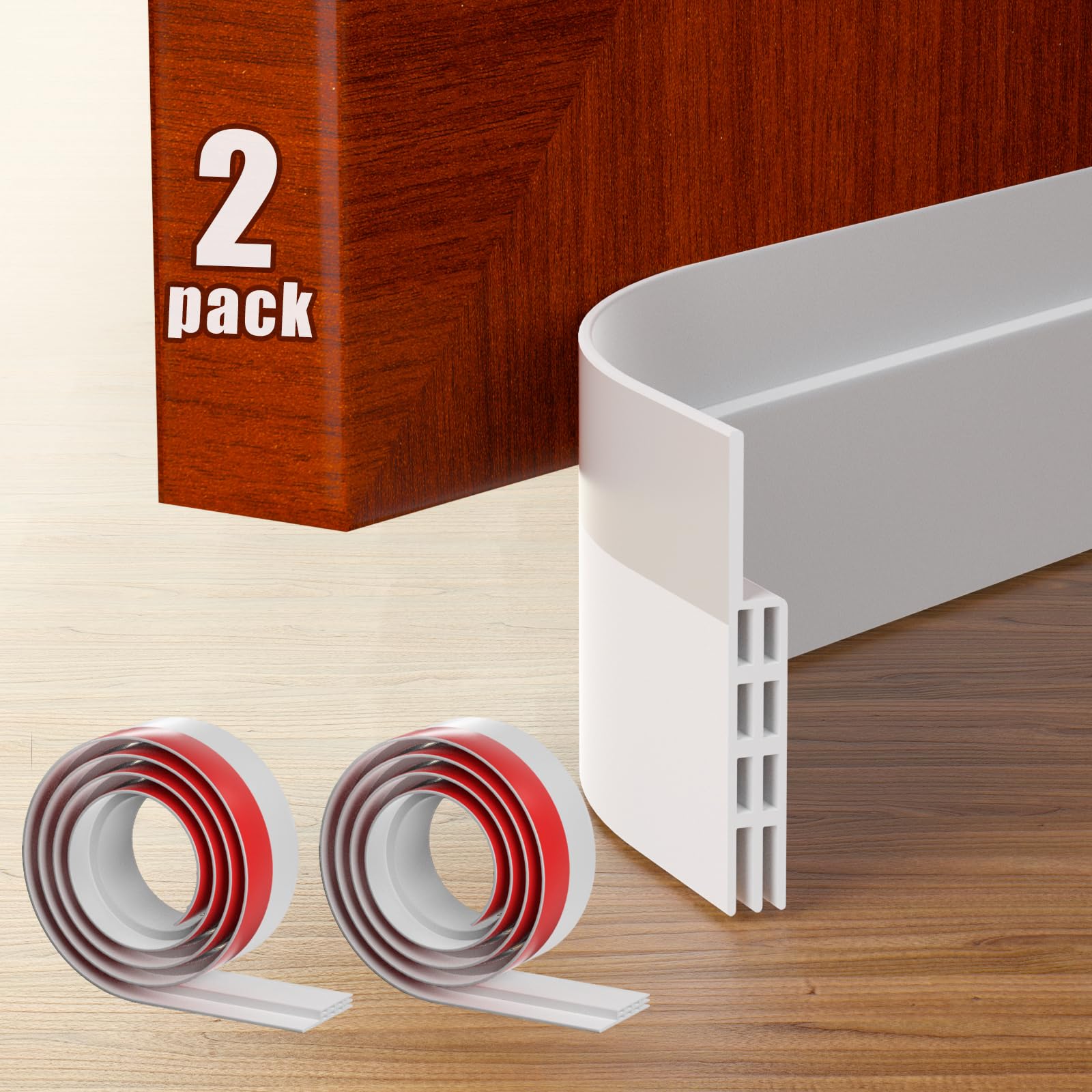 NANIWAAIYO Draft Excluder for Doors 2 Pack, Self Adhesive Door Draft ...