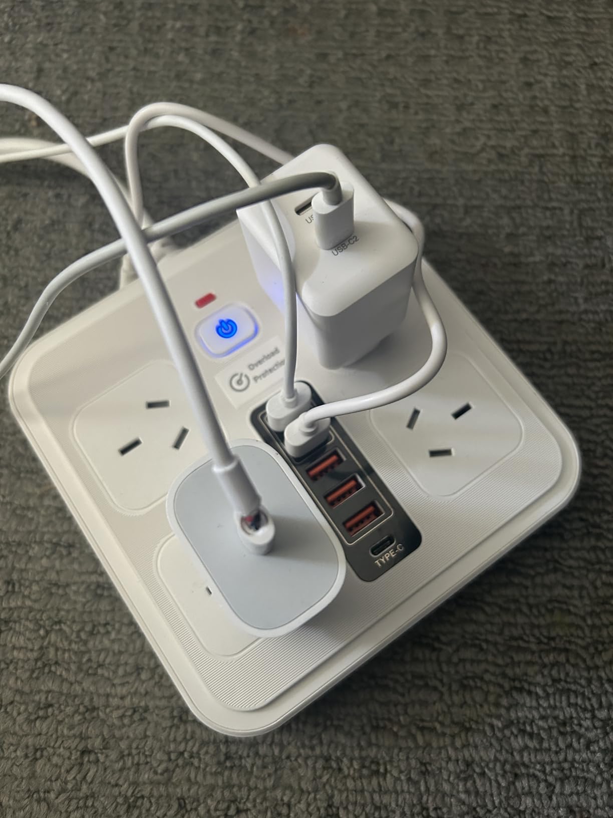 AUSELECT Powerboard USB, 10IN1 Power Strip USB C, Power Board Surge ...