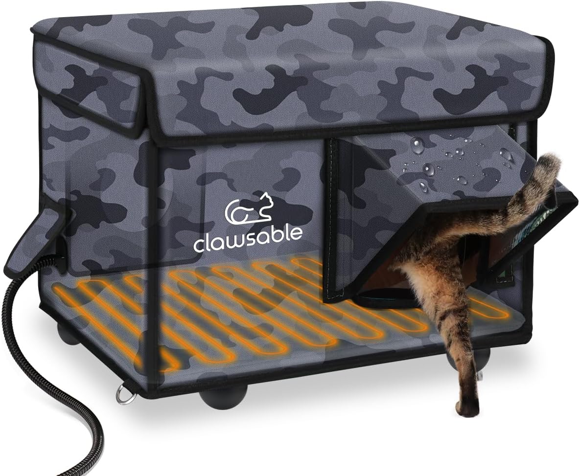 Amazon.com : Heated Cat House Outdoor Weatherproof, Winter Feral Cat ...