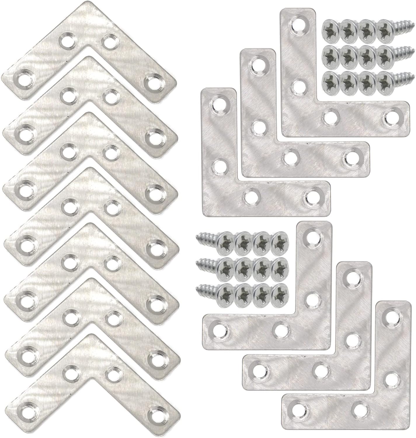 Amazon.com: Joyangy 20pcs 2 x 2 Inch Silver L Flat Shape Braces Corner ...