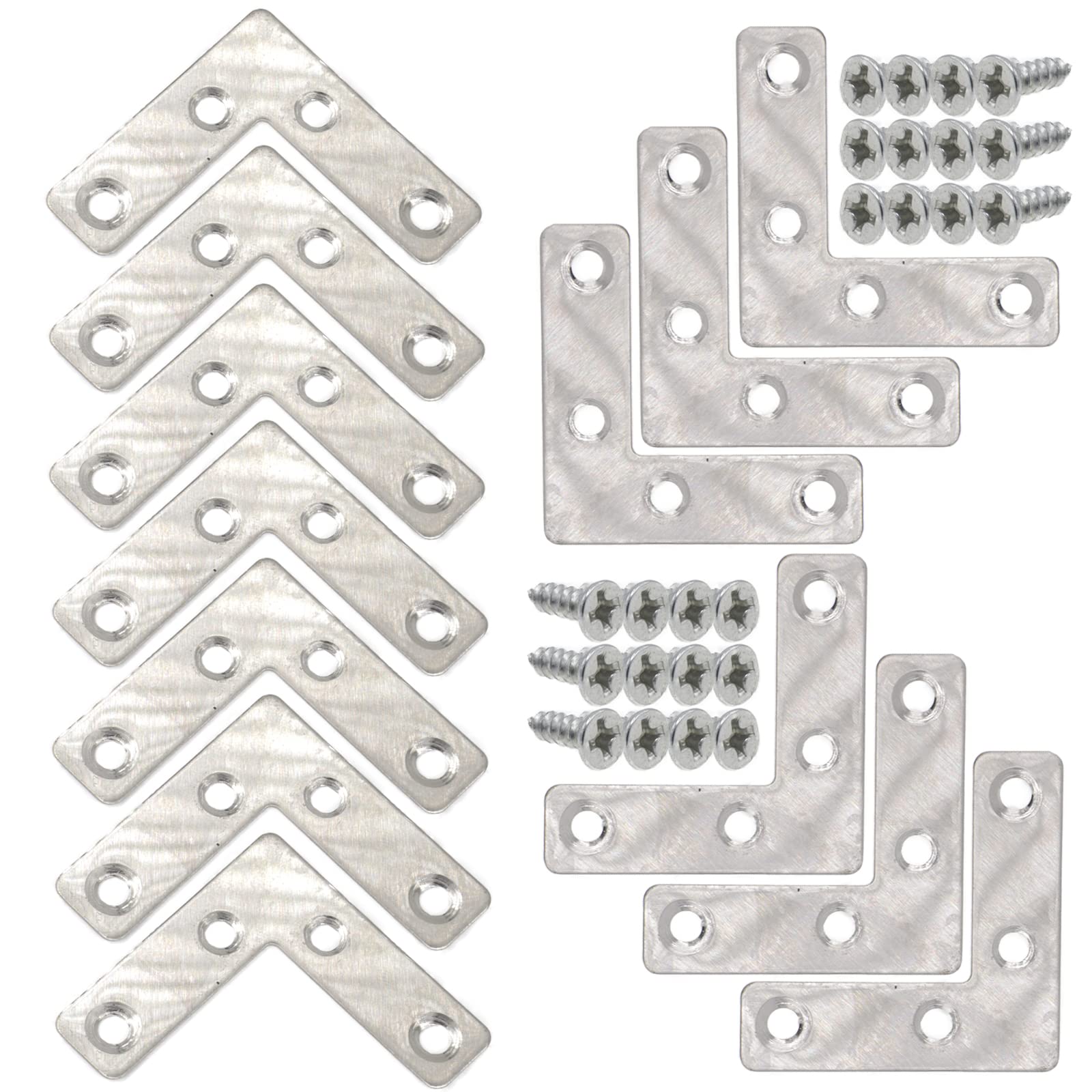 Amazon.com: Joyangy 20pcs Silver L Flat Shape Braces Corner Bracket ...