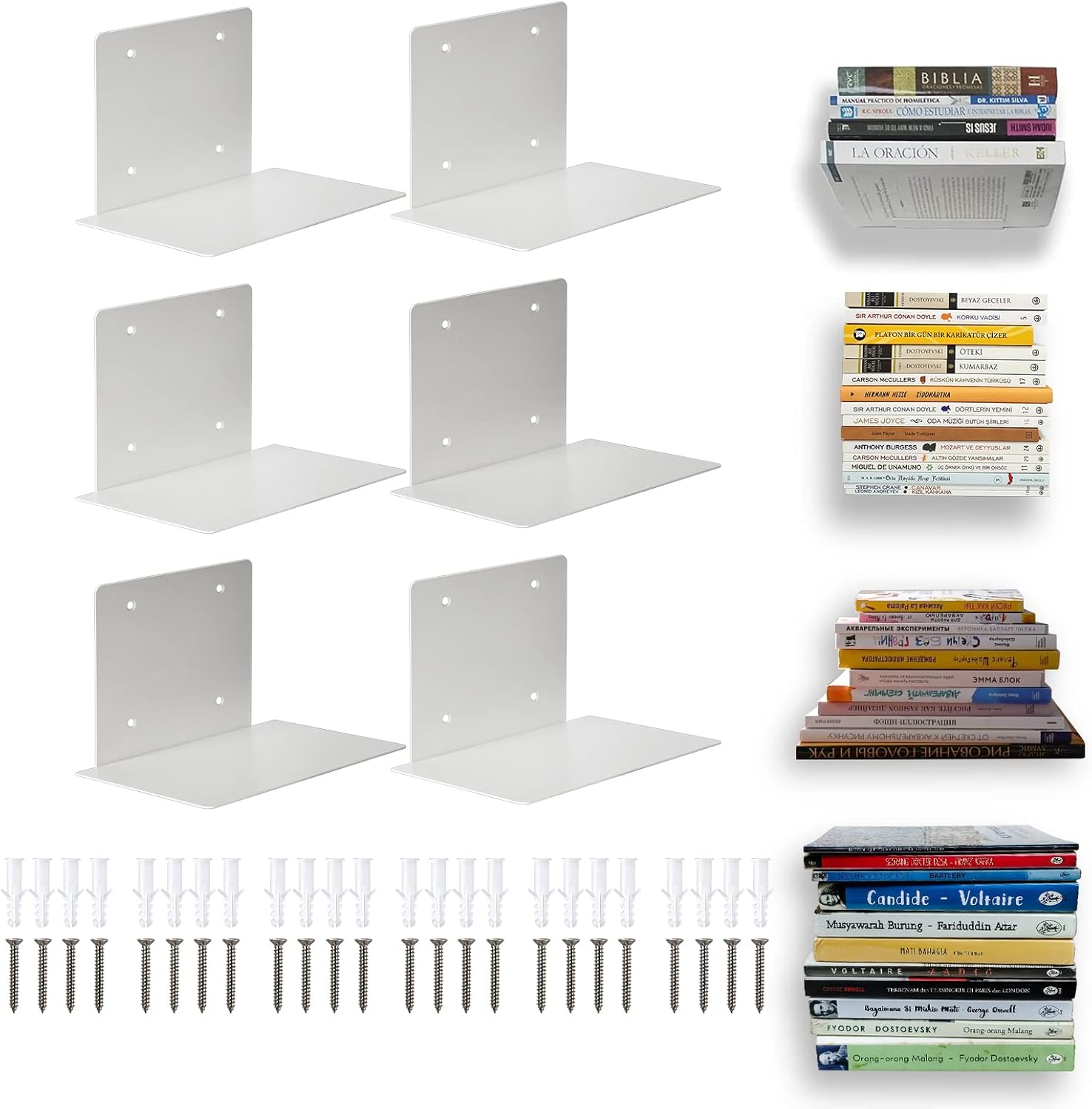 Amazon.com: ECOSEAO Floating Book Shelves for Wall, Heavy-Duty Book ...