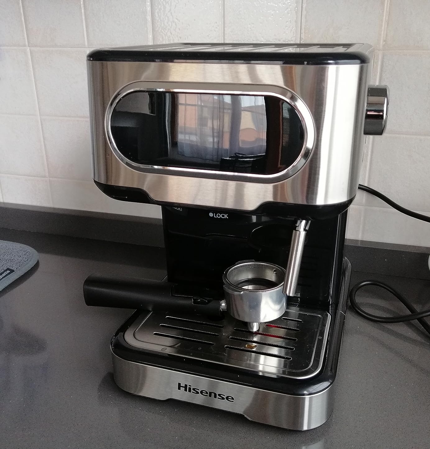 Hisense, HESCM15DBK, Macchina da caffè espresso manuale, macinato e ...