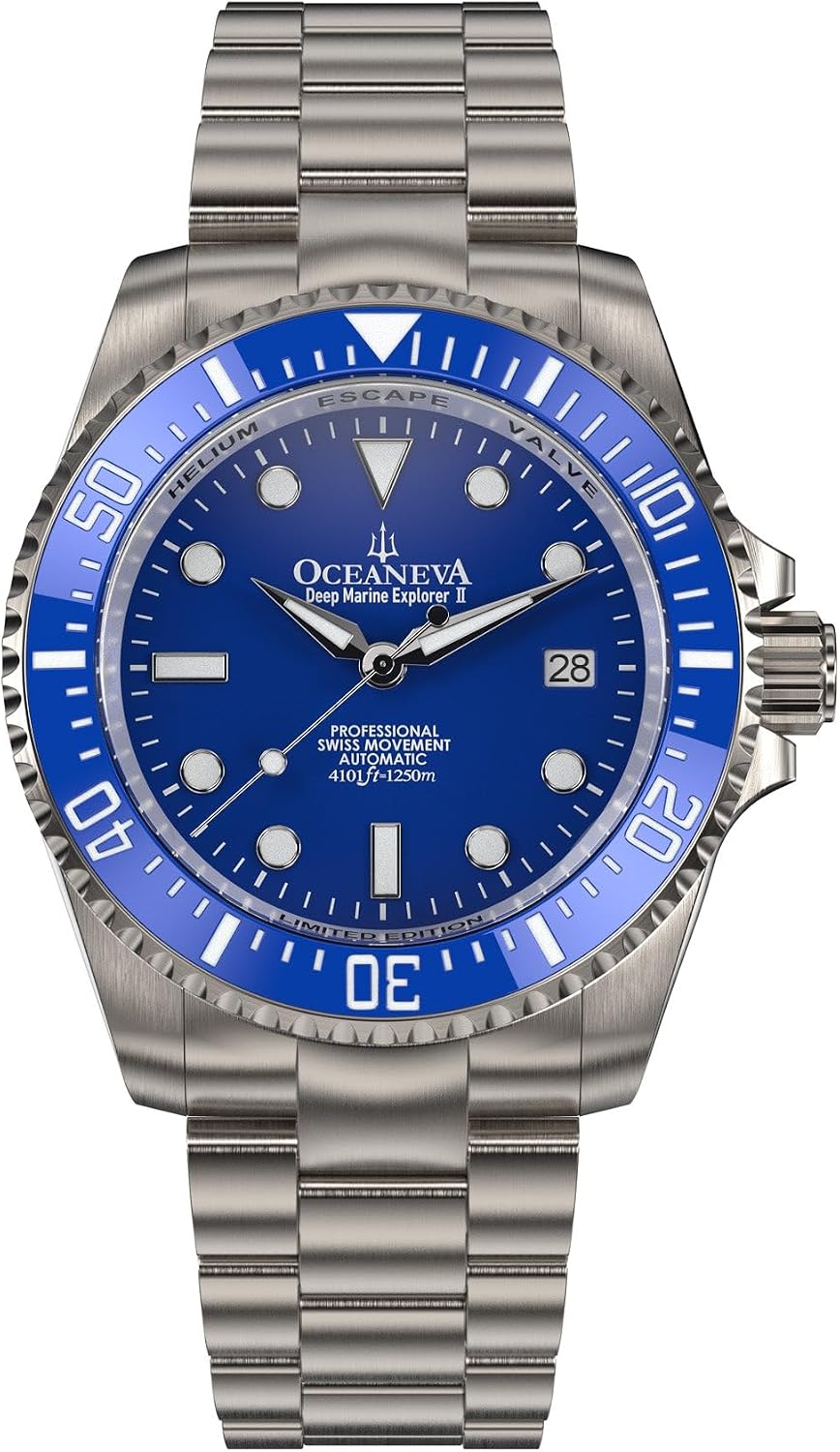 Amazon.com: Oceaneva™ Men's Deep Marine Explorer II 1250M Titanium ...