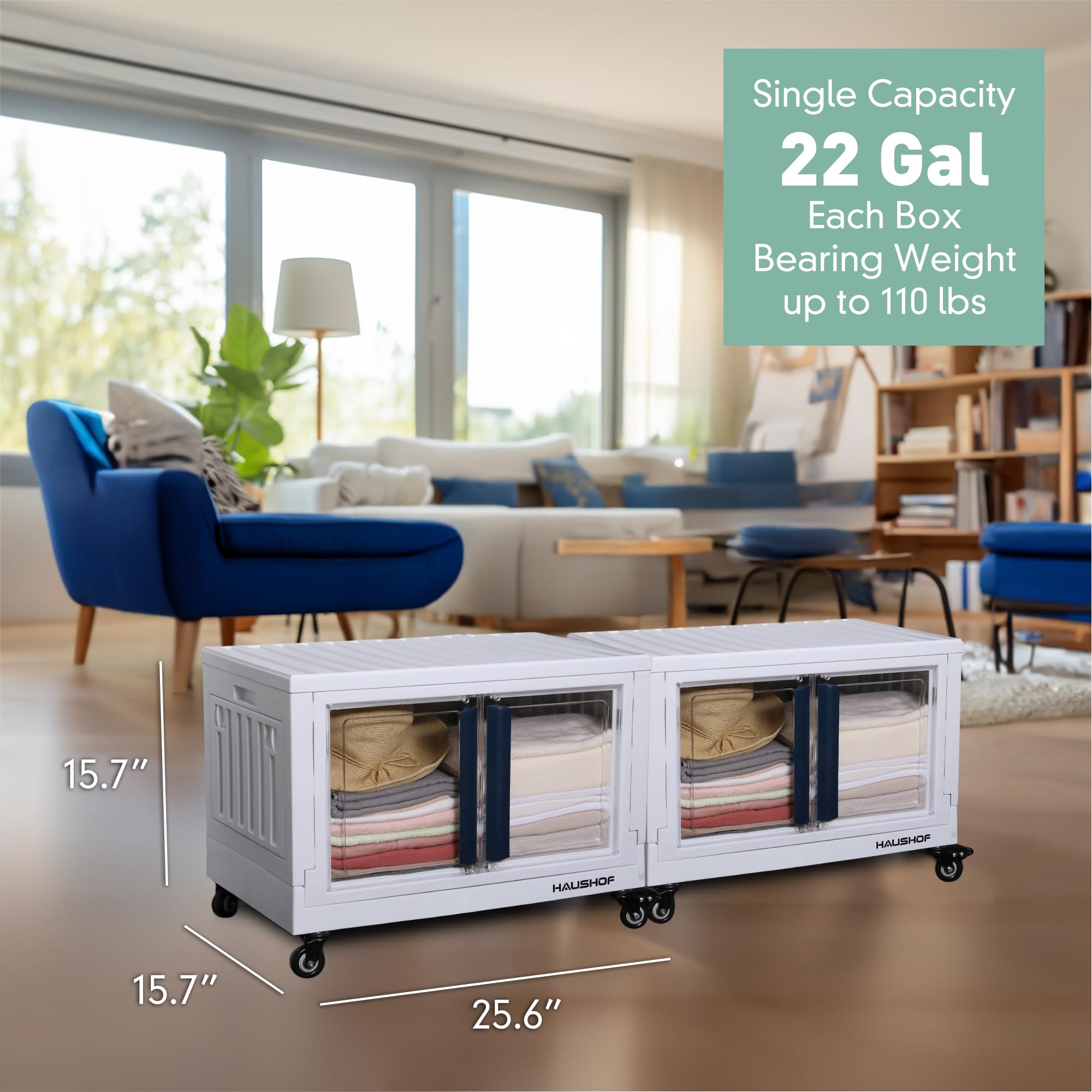 Snapklik.com : HAUSHOF Closet Organizers And Storage Bin, 22 Gal (88Qt ...