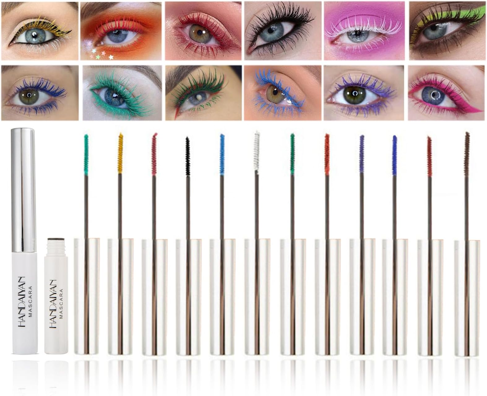 Amazon.com : Colored Mascara Sets, 12 Colors Waterproof Colorful ...