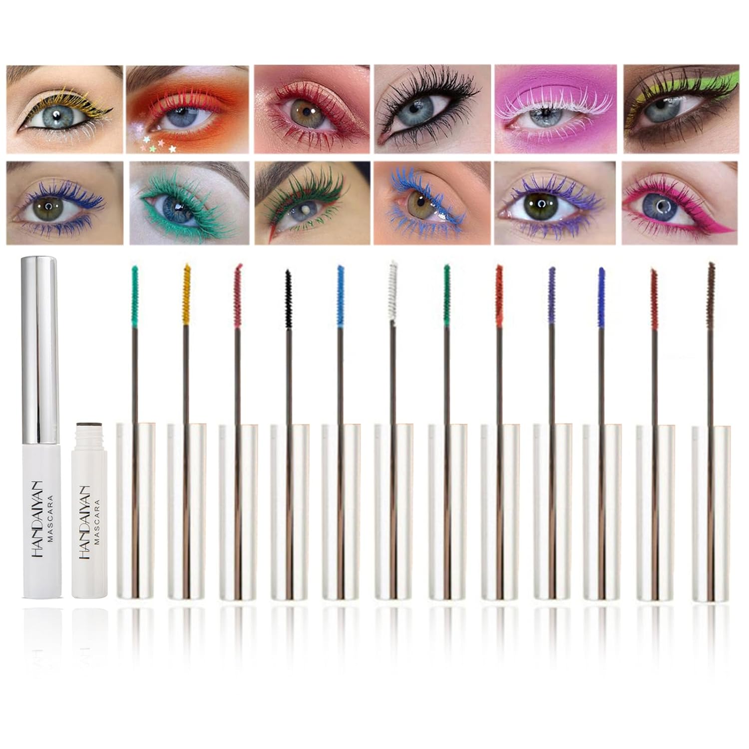 Amazon.com : Colored Mascara Sets, 12 Colors Waterproof Colorful ...
