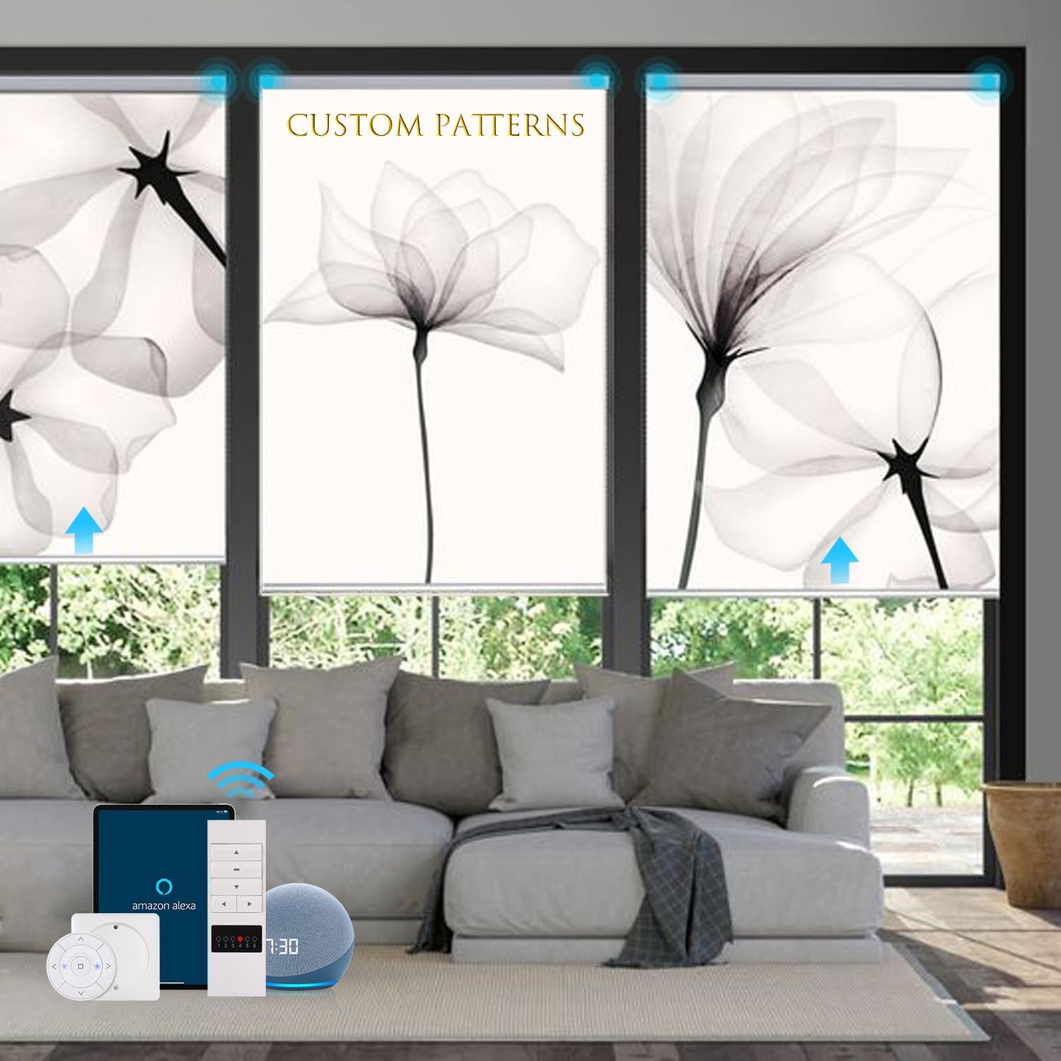 Amazon.com: Cocolool Custom Blackout Roller Blinds Personalised ...