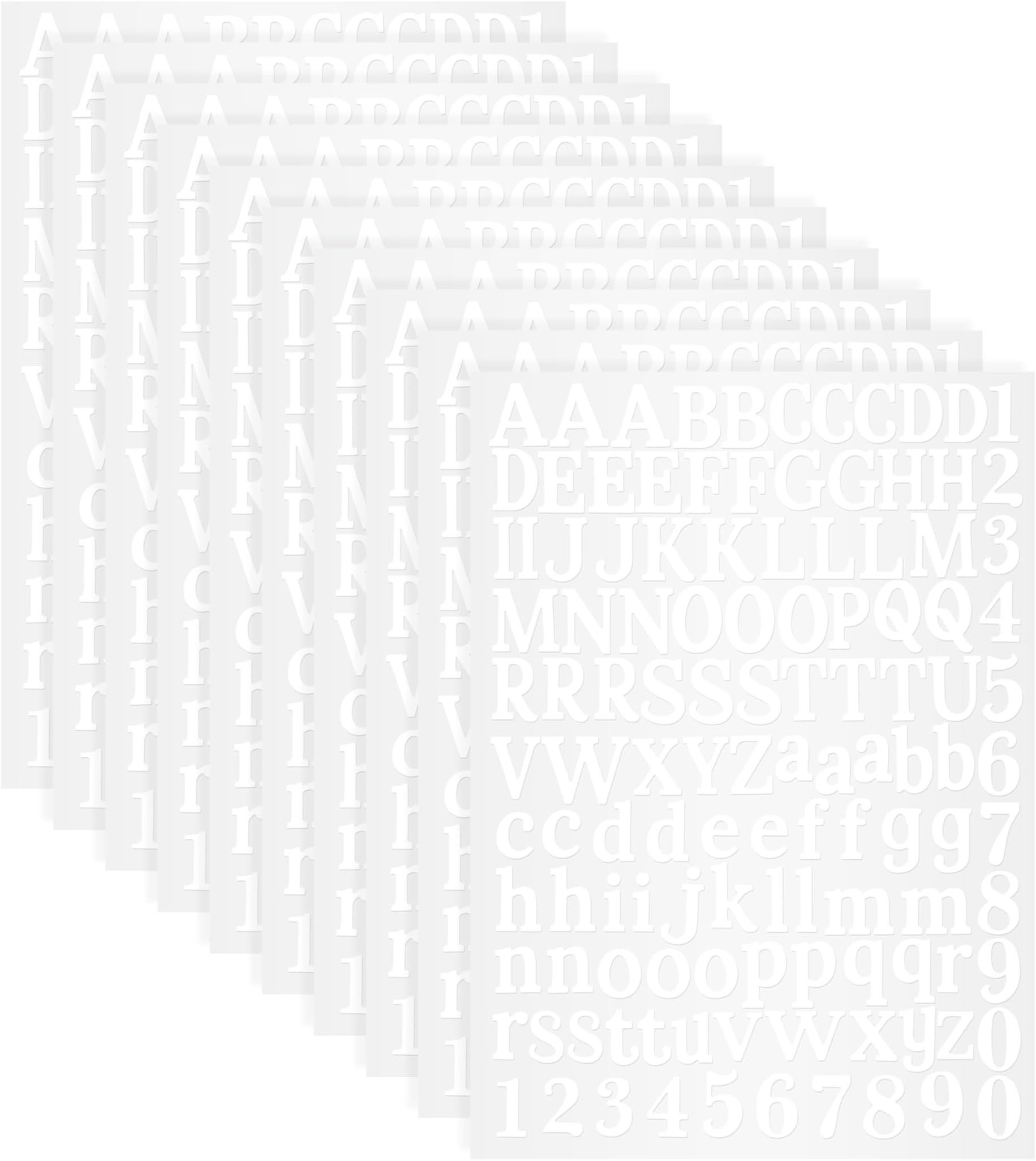 Amazon.com: 12 Sheet 1000 Pcs White Self Adhesive Vinyl Letters Numbers ...