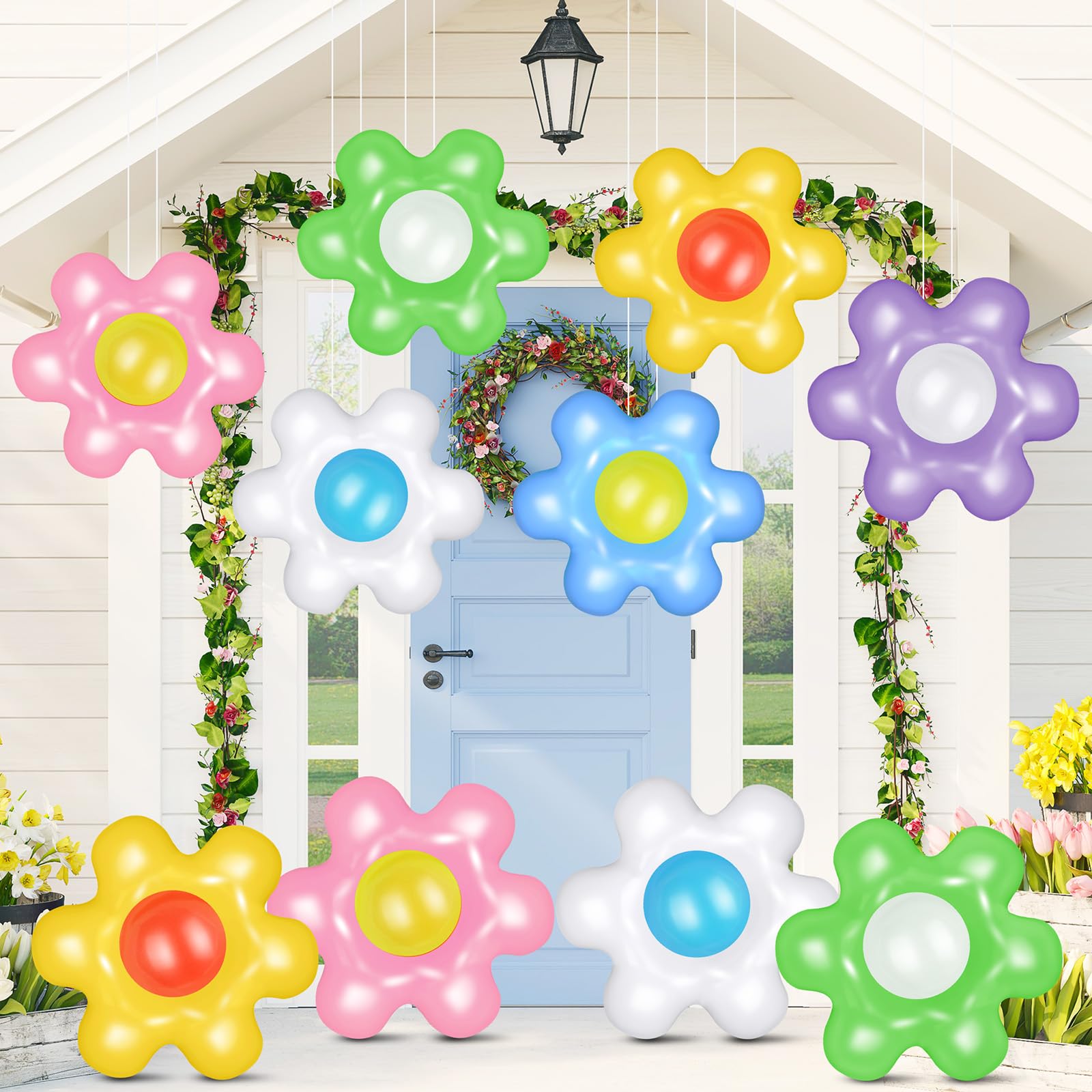 Snapklik.com : 12 Pcs Spring Inflatable Hanging Flowers Colorful ...