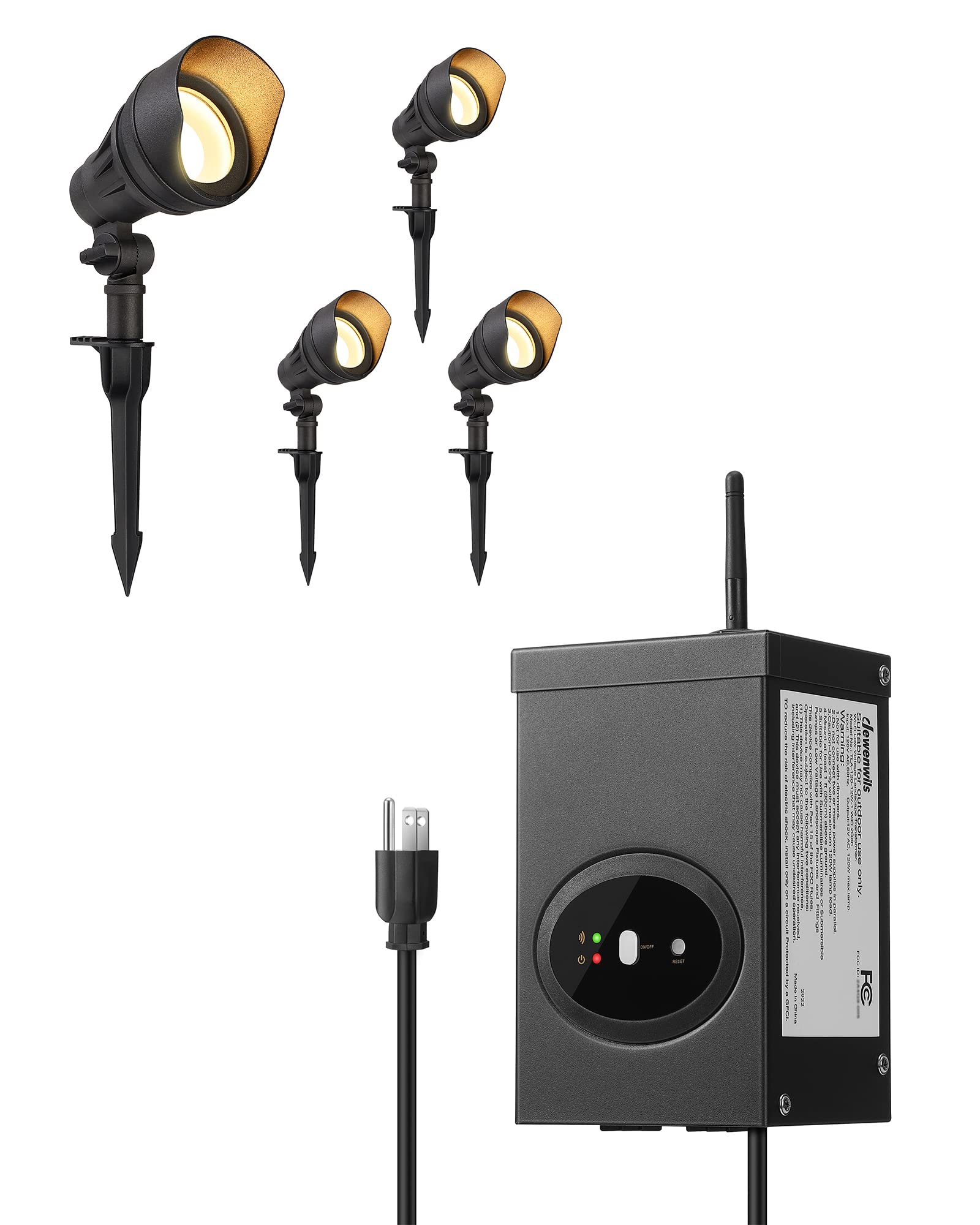 DEWENWILS Smart Low Voltage Landscape Transformer and 14W LED Outdoor ...