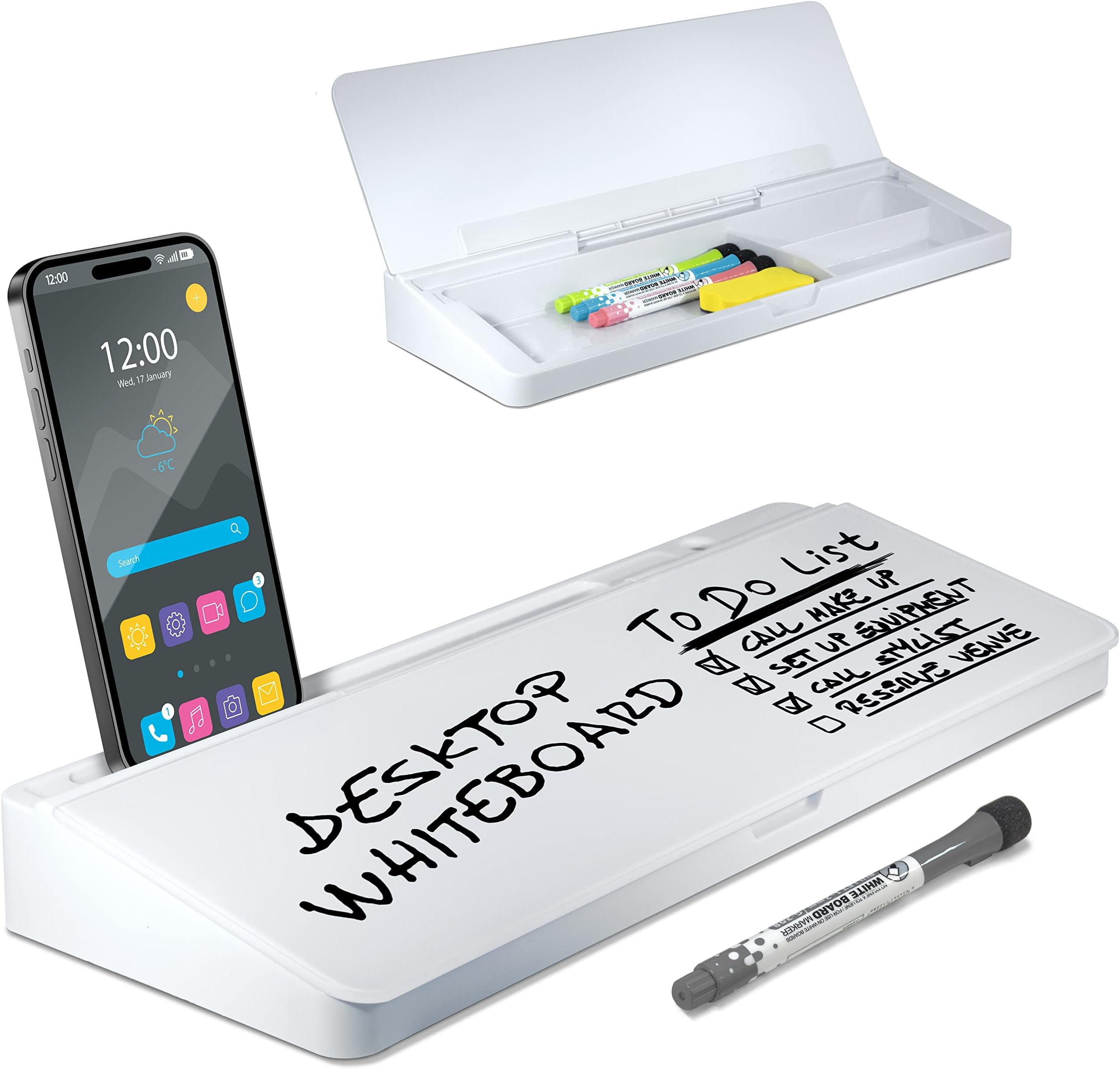 Amazon.com : DeskBoard Buddy Desktop Whiteboard - White Desk Dry Erase ...