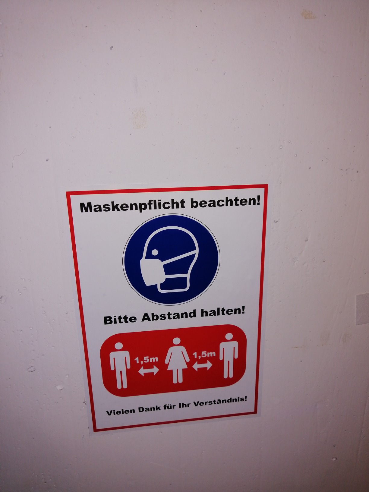 3x Hochwertige Maskenpflicht-Aufkleber I 210x297mm I DIN-A4 I Abstand ...