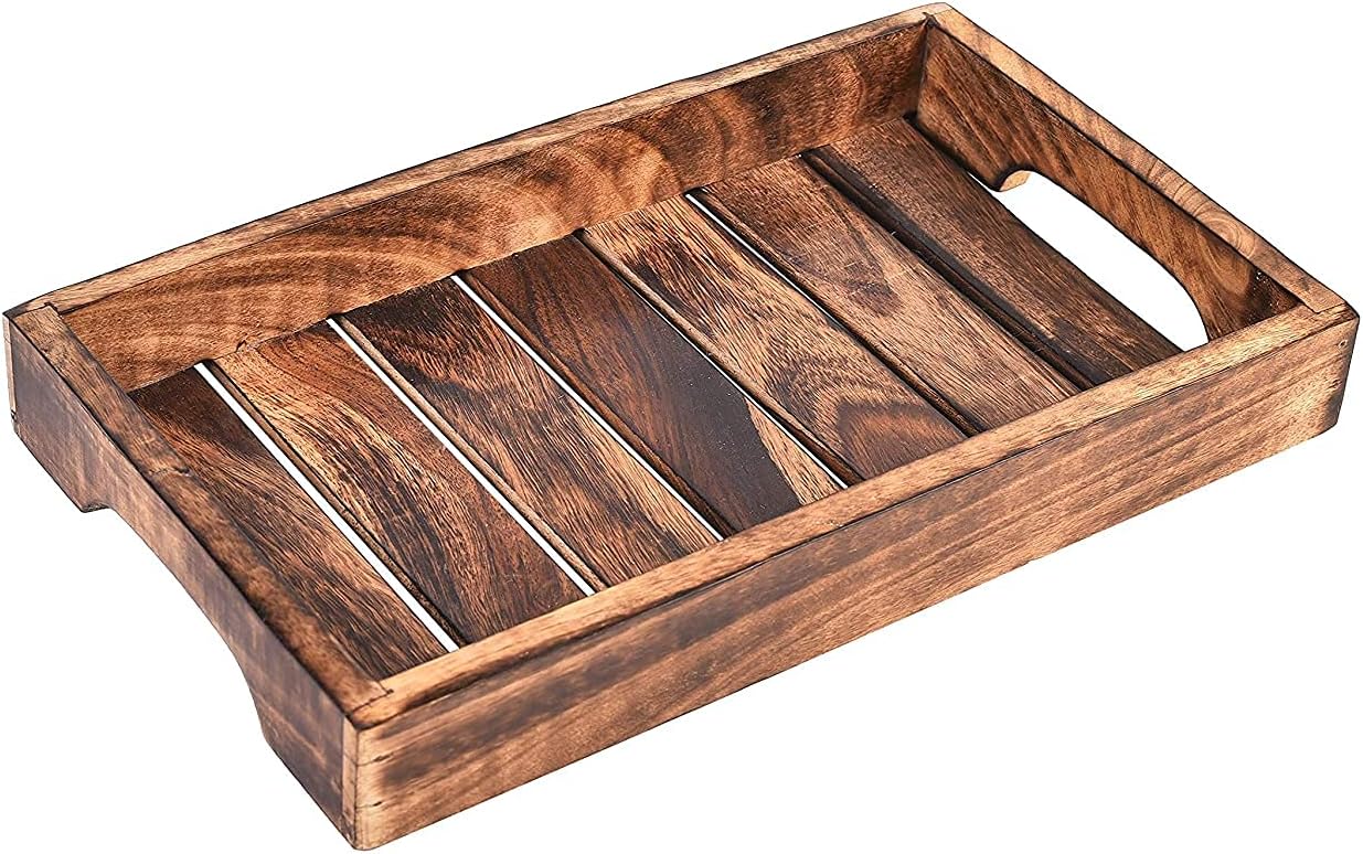 Craftize Mstore Handcrafted Wooden Mango Serving Tray - Rustic Mango ...