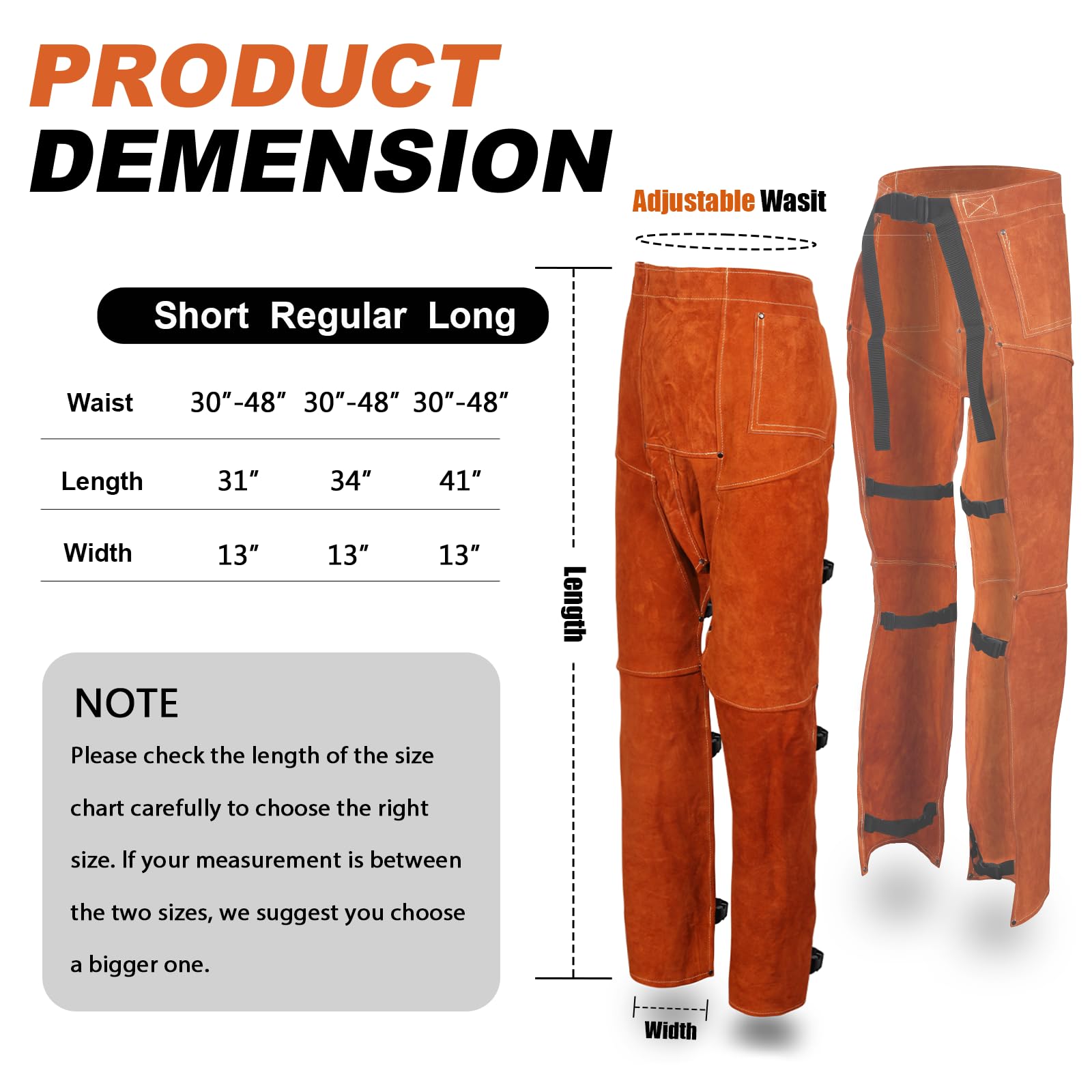 Snapklik.com : QeeLink Welding Pants - Heat & Flame Resistant Split ...