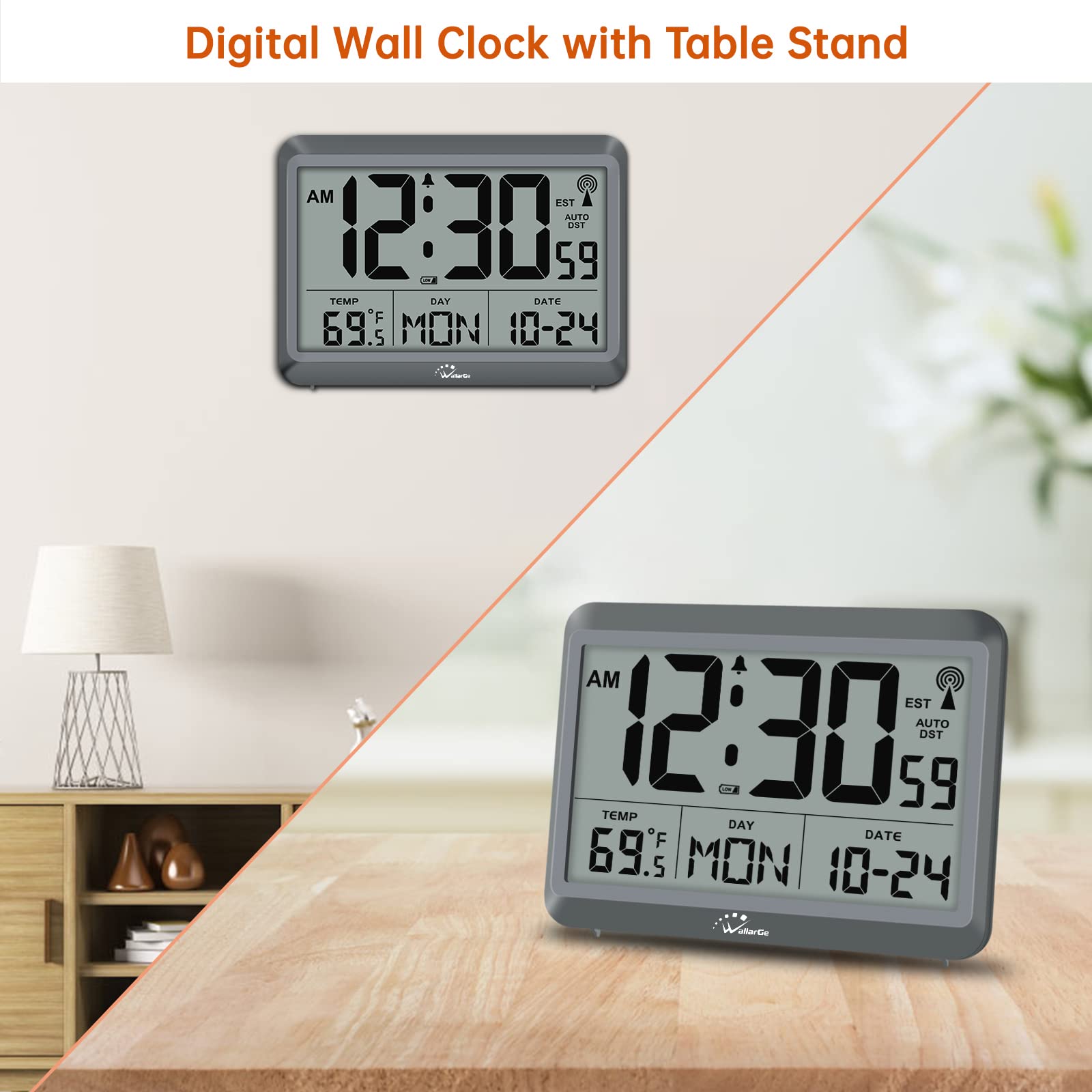 Snapklik.com : WallarGe Atomic Clock Battery Operated - Large Display ...