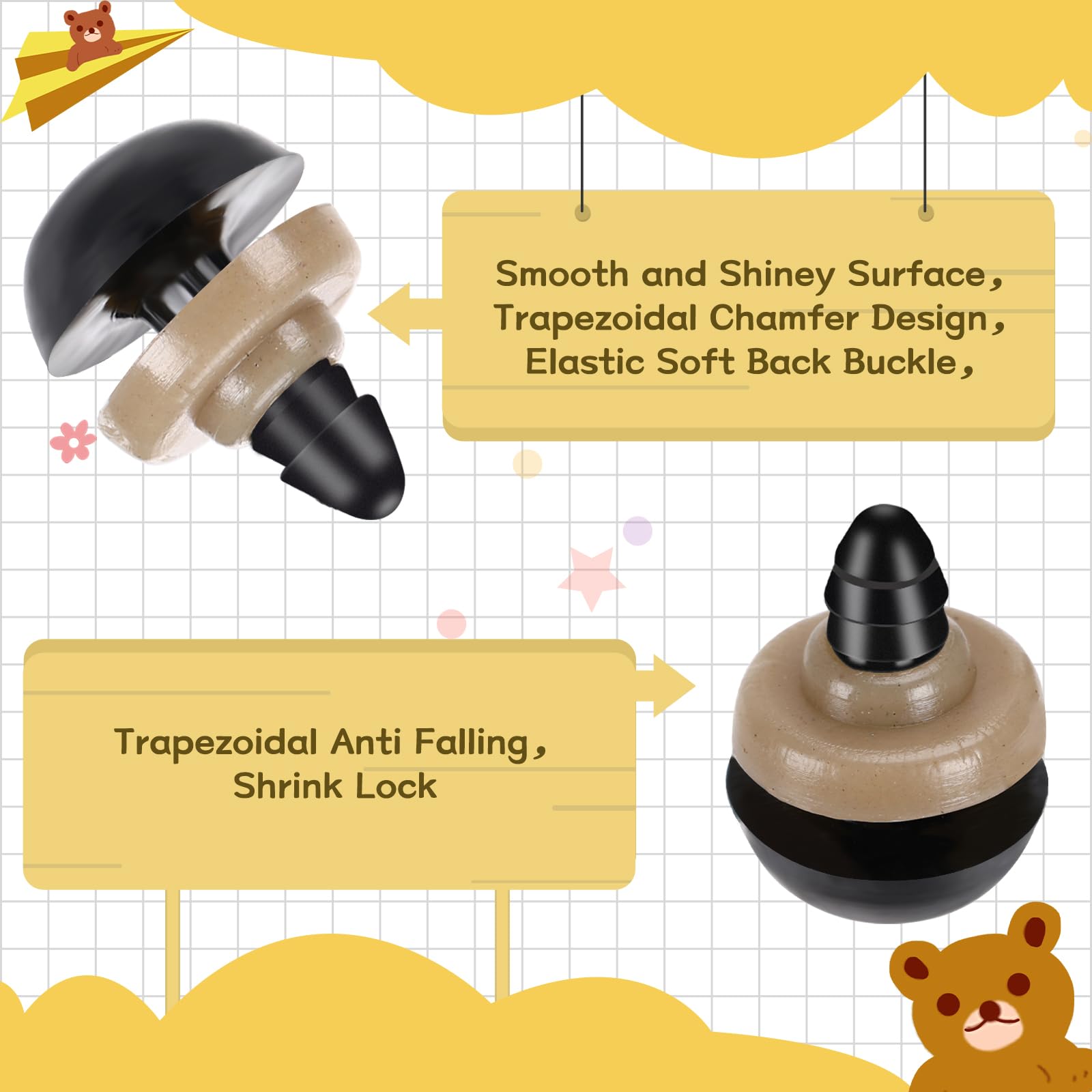 Snapklik.com : UPINS 600 Pieces 6-16MM Safety Eyes