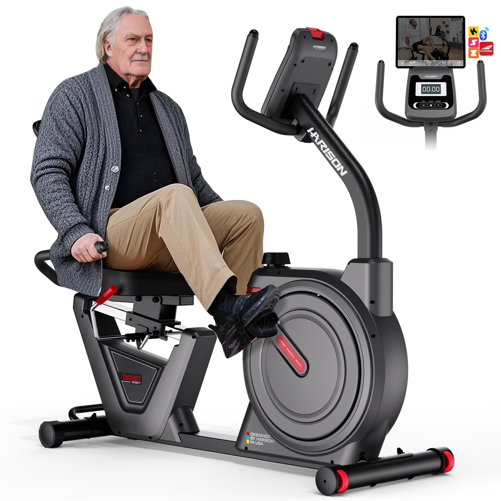 Snapklik.com : HARISON Semi Commercial Magnetic Recumbent Exercise Bike ...