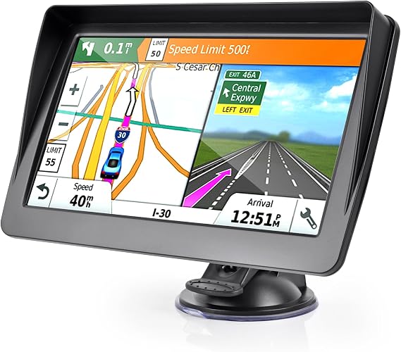 7 Inch Sat Nav, HD Touch Screen GPS Navigation for Cars Trucks with UK ...