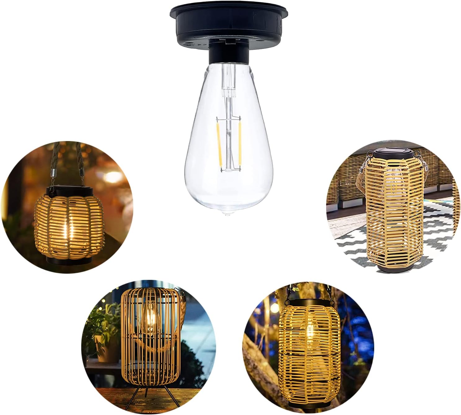 Amazon.com: Pearlstar Solar Light Replacement Top with Bulb for Solar ...