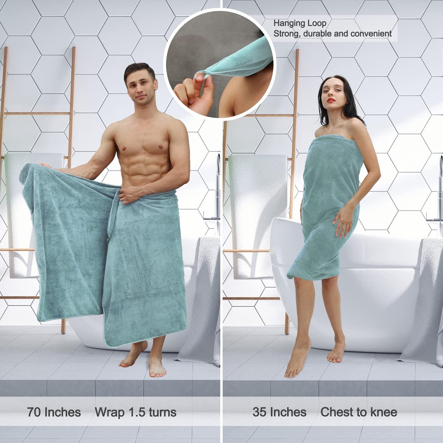 4 Piece Bath Towel Set Oversized Bath Sheet 35"x70" Extra Large Bath ...