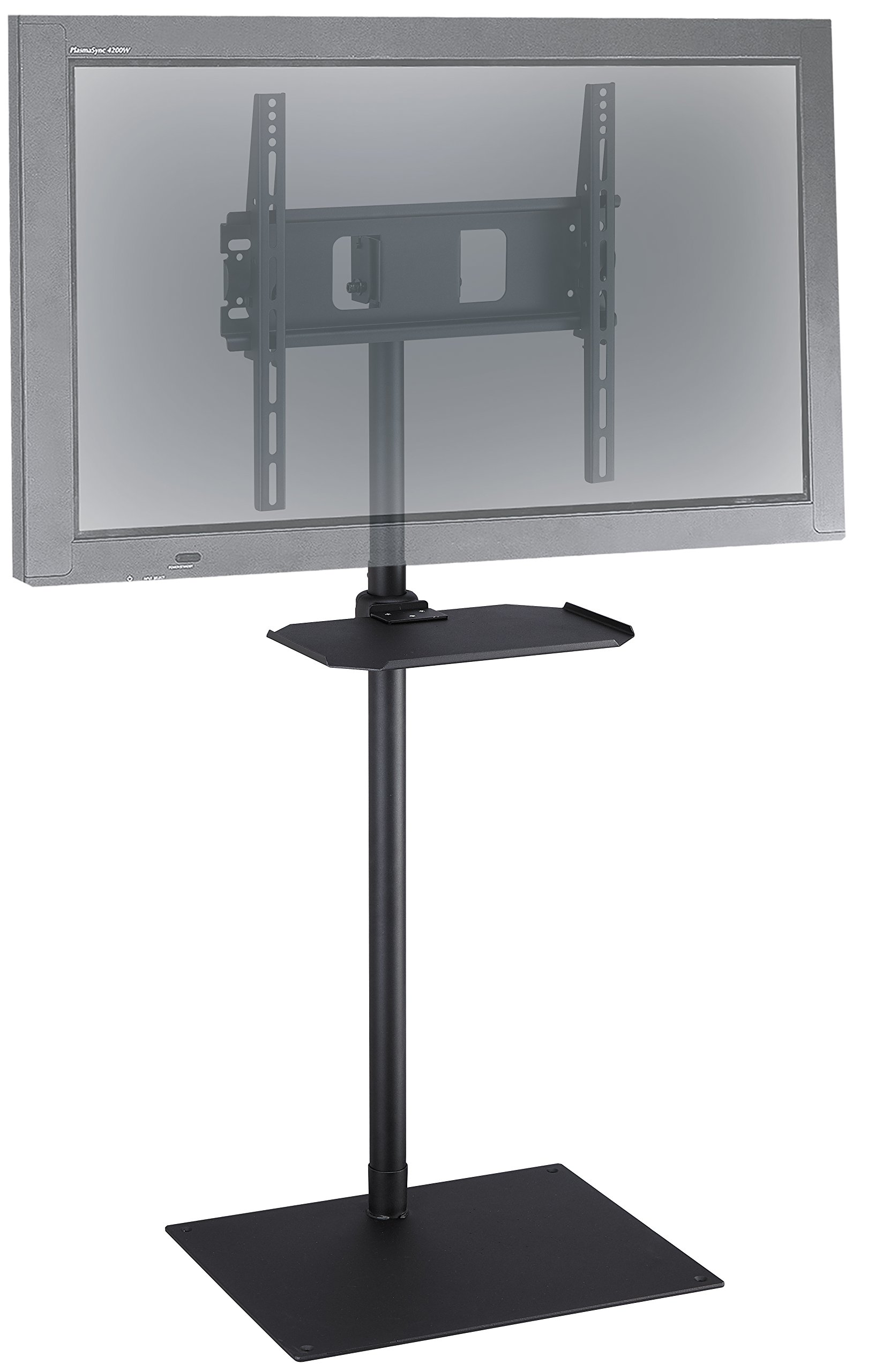 Elitech TV Portable Floor Stand with Middle Shelf and Height Adjustable ...