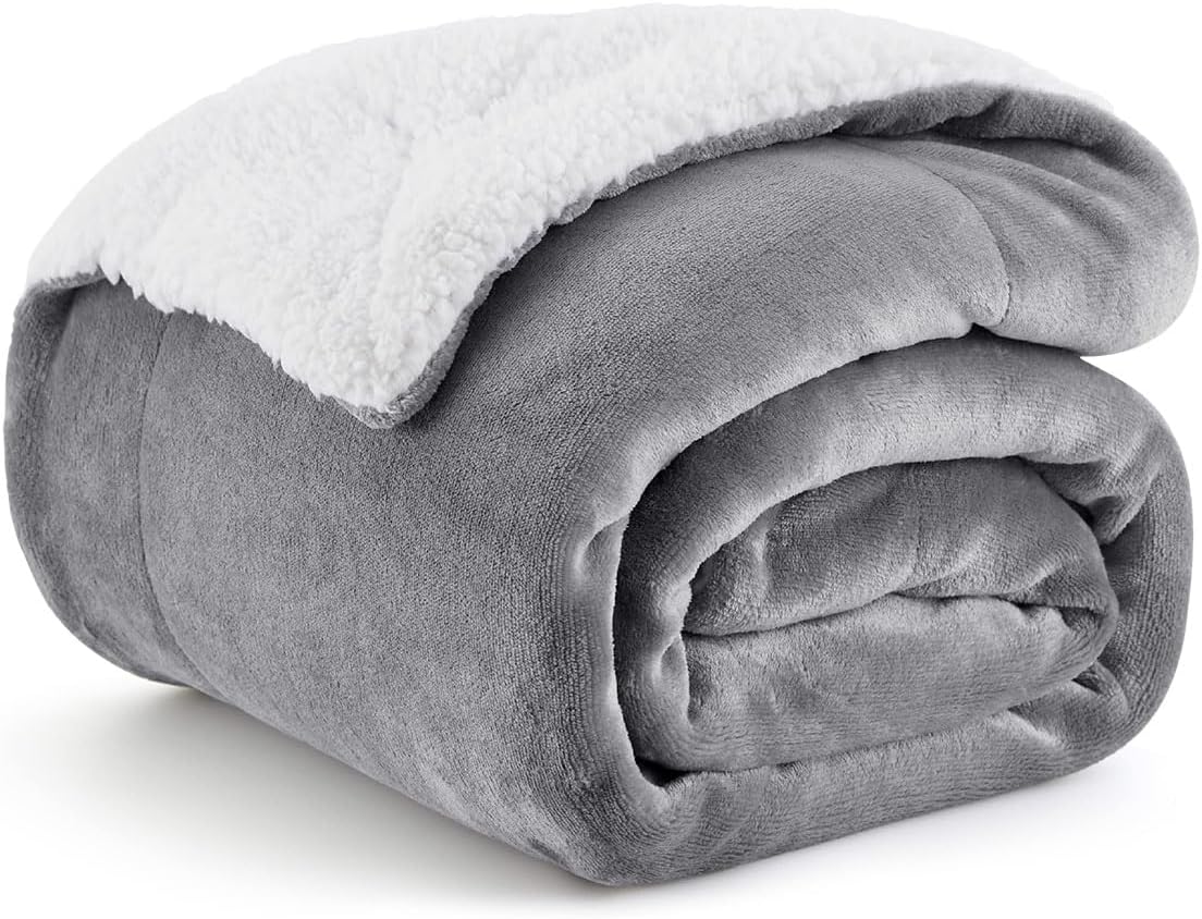 Rumicet Couverture Polaire Gris 150x200CM en Flanelle Épaisse, Plaid ...