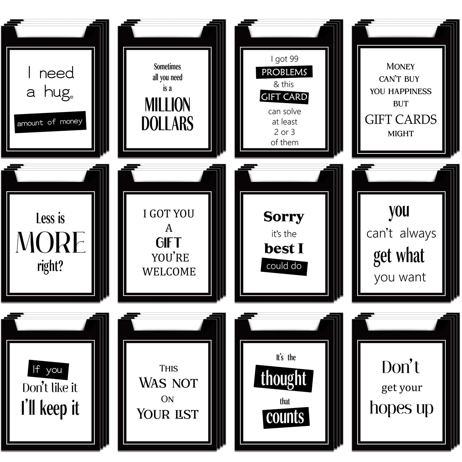 Amazon.com: Motiskyy 48 Pcs Funny Gift Card Holder Fun Gift Card ...