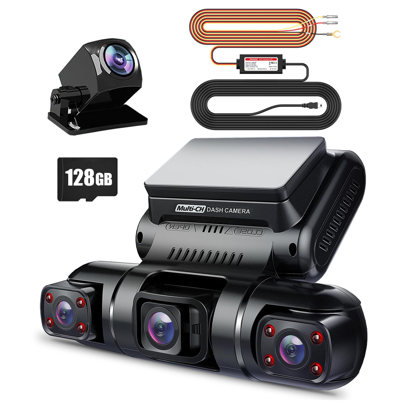 Amazon.com: D90-4CH Dash Cam and Hardwire Kit for Parking Monitor Mode ...