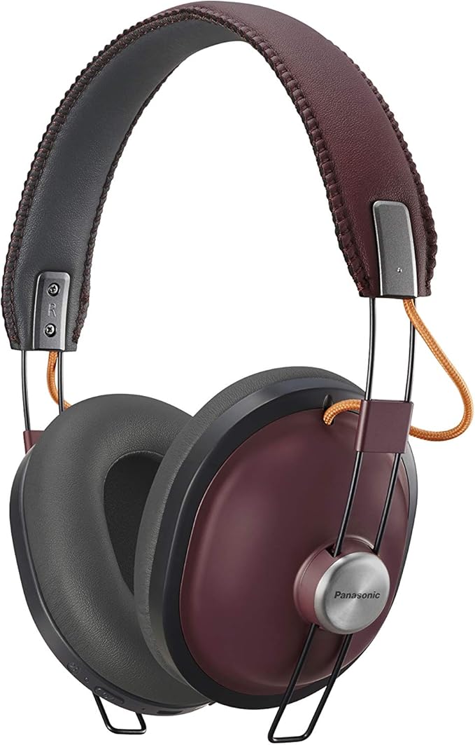 Panasonic Wireless Bluetooth Retro-Style Over-Ear Headphones, Red (RP ...