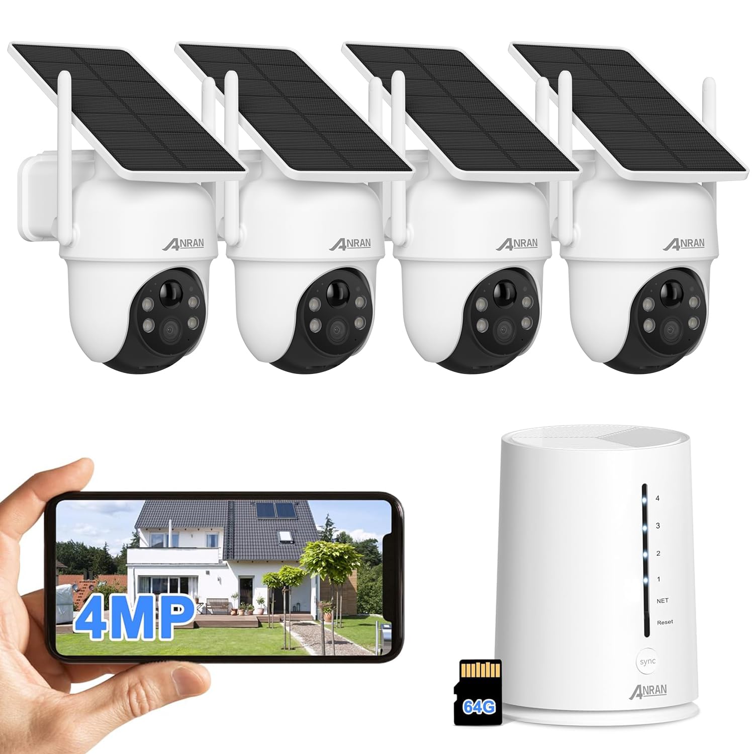 Amazon.com : ANRAN Solar Security Cameras Wireless Outdoor, 4MP FHD ...