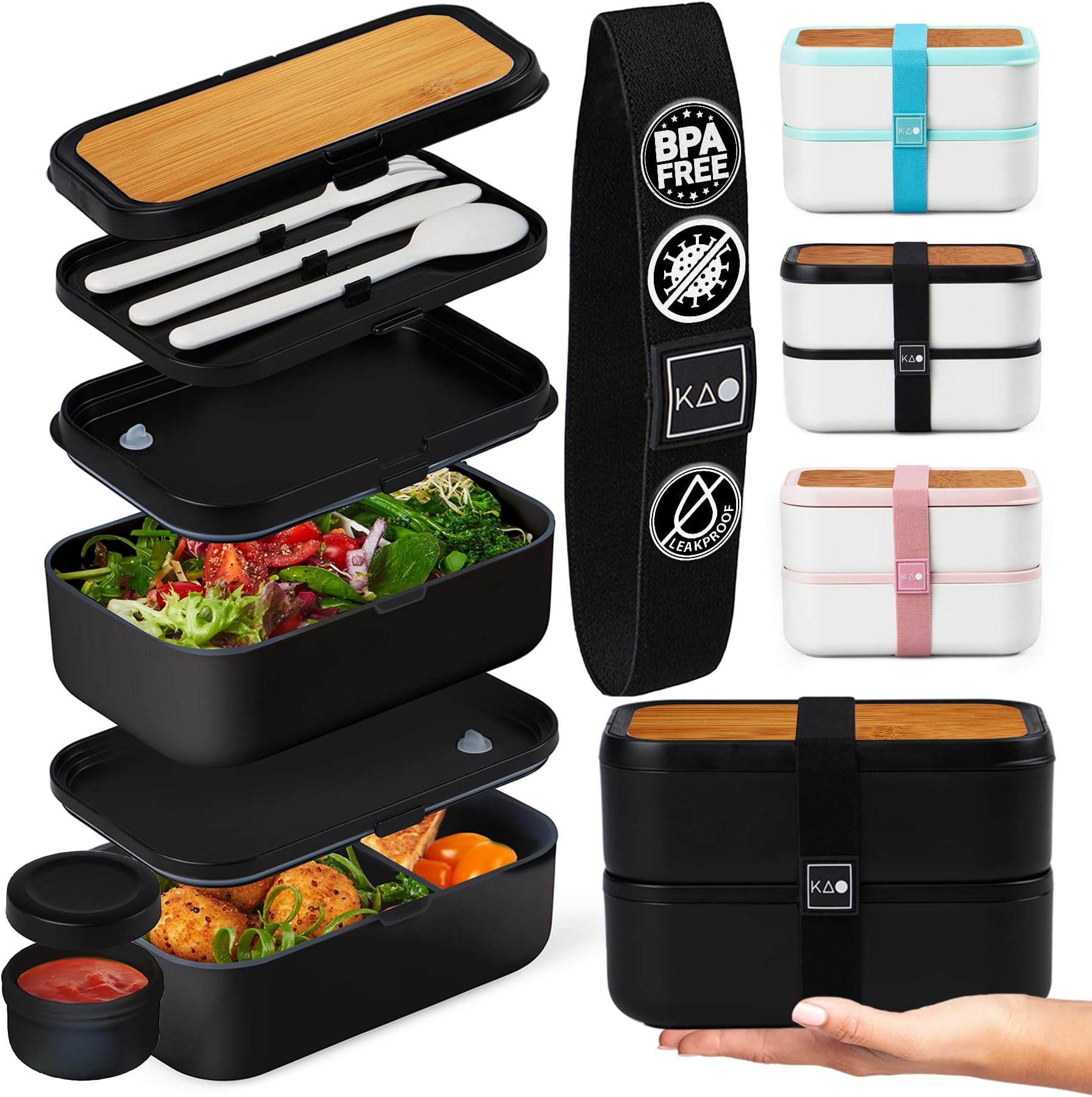 Amazon.com: Bento Box Traditional Japanese Sushi Lunch Box for Adult ...