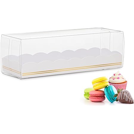 Amazon.com: 15-Pack Macaron Boxes with Clear Window, White Macaron ...
