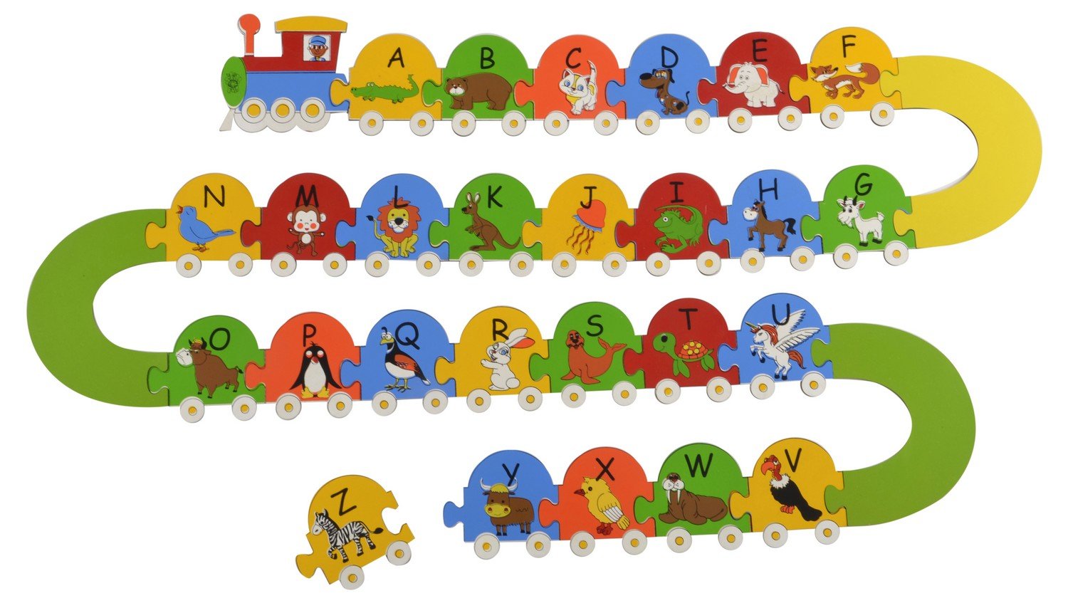 Buy Skillofun Wooden Animal Alphabet Train, Multi Color | Interactive ...